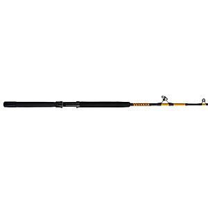 Ugly Stik Bigwater Stand Up Conventional Fishing Rod, Black/Red/Yellow, 6' - Heavy - 1pc