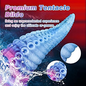 Fantasy Dildo Massive Dildo, 8.7in Animal Dildo Liquid Silicone Dildos, Huge Anal Dildo Big Fist Dildo for G Spot, Anal & Prostate, Colorful Tapered Dildo Horse Wolf Dog Dildos Adult Toy for Women Men