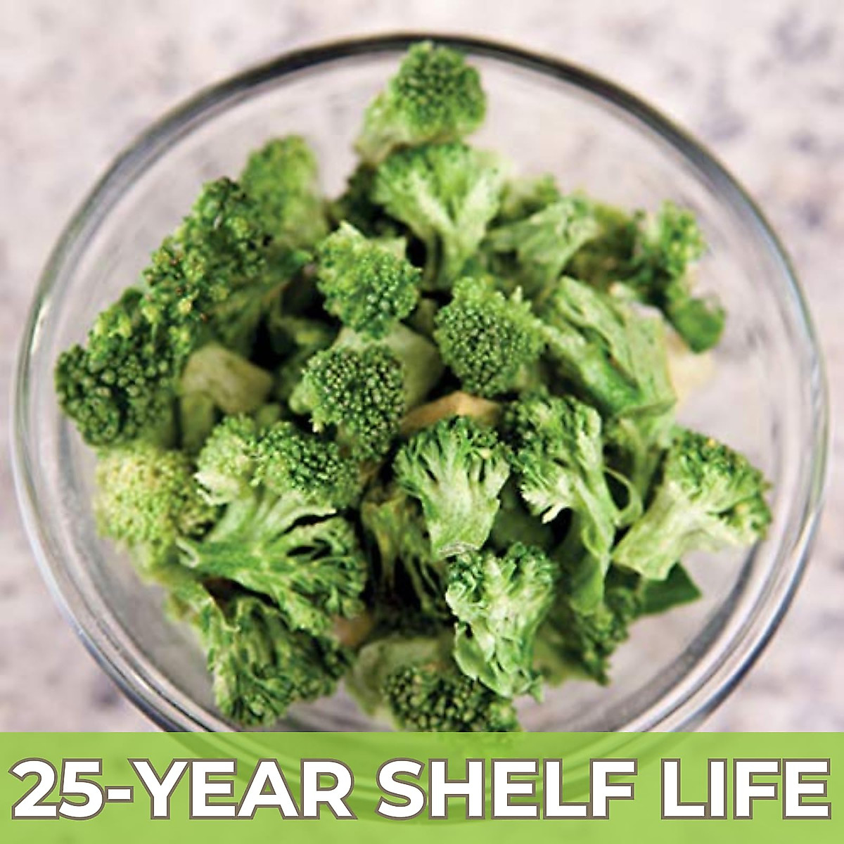 Nutristore Freeze Dried Broccoli | Survival Emergency Veggie Supply, Healthy Meals, Camping | Made in USA | 25 Year Shelf Life | #10 Can