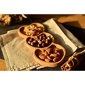 MORP, Heart Shaped Wood Tray, Divided Serving Trays & Platters, Wooden Diet Dish Platter, Cracker Appetizer Plate, Perfect Valentine Day Gift, food and cookie board, Fruit Snack Tray, Natural