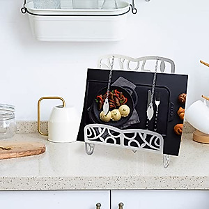 Recipe Book Holder -Book Stands for Display Cookbook Rack Cookbook Holder Stand with Metal Book Holder Bible Stand Recipe Stand Art Display (Stainless Steel)