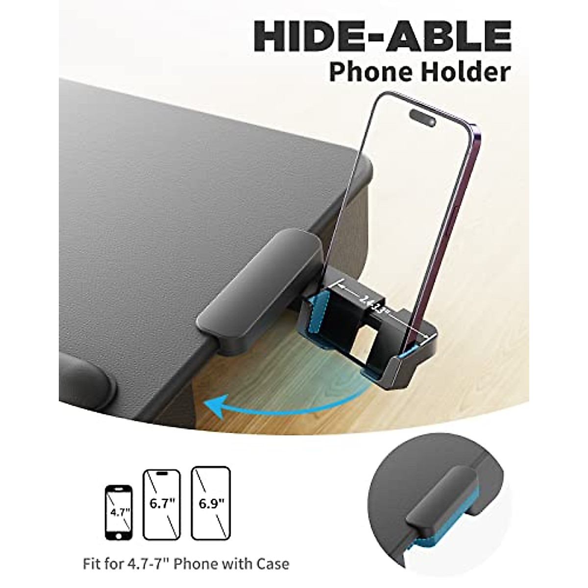 SAIJI Laptop Lap Desk, Portable Laptop Desk for Bed - Fits Up to 17" Laptop & MacBook,Lightweight Tray Table with Storage Drawer, Lap Desk with Cushion, Lap Computer Desk for Laptop