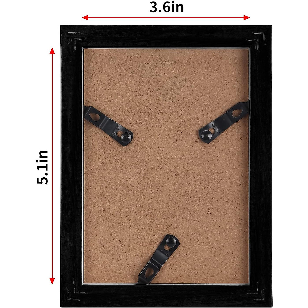 Lyeasw Double Hinged 3.5x5 Picture Frame, Classic Two Opening 3.5 by 5 Photo Frame with Glass, Black Folding Frame for Tabletop or Desk Standing
