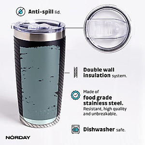 NORDAY | Tumbler Cup with Lid - 20oz - Black | Vacuum Insulated Tumbler - Travel Tumbler - Stainless Steel Tumblers - Double Wall Coffee Tumbler - Keeps Temperature up to 24hr - Anti Spill Lids