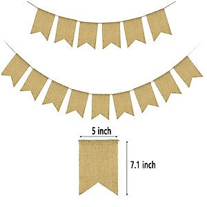 YUNSHANGMO 15PCS Burlap Baner PreStringed, DIY Custom Banner Kit, Customizable Personalized Banner, With Letters A to Z Stencil, Birthday Wedding Party Decor