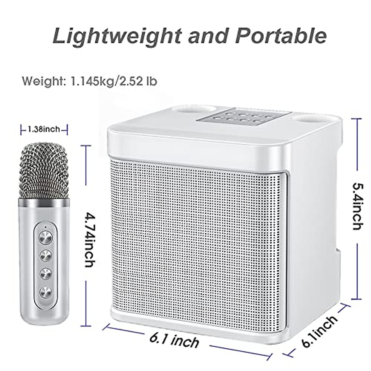 Karaoke Machine for Adults and Kids, Portable Bluetooth Karaoke Speaker for TV, with 2 Wireless Microphones PA Speaker System for Indoor Outdoor Party, Family Party Singing