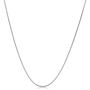 KoolJewelry 14k White Gold Round Snake Chain Necklace (0.7 mm, 16 inch)
