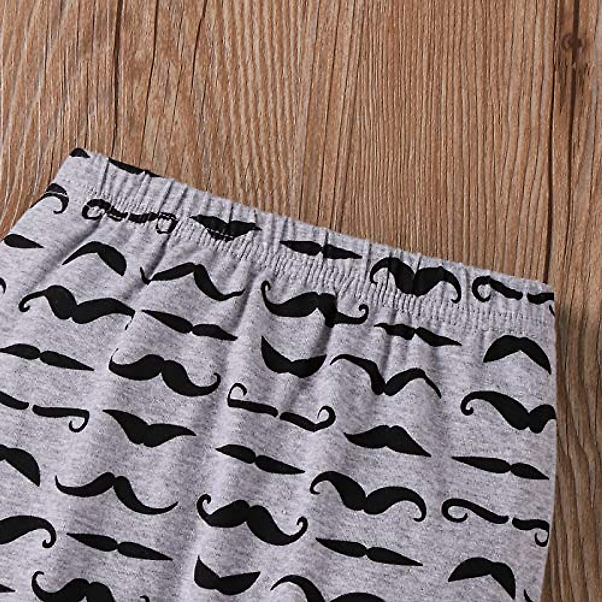 Baby Boy Clothes Stuff Infant Summer 3 Piece Outfits Newborn Cute Letter Printed Romper Short Sleeve + Pants + Hat Funny Letter Printed White Grey Mustache 70cm