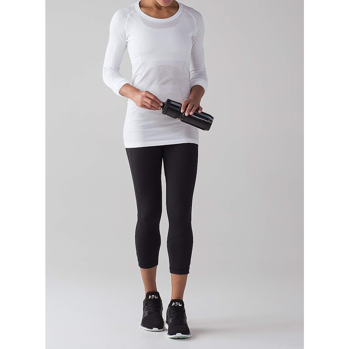 Lululemon Swiftly Tech Long Sleeve Crew (Heathered White, 10)