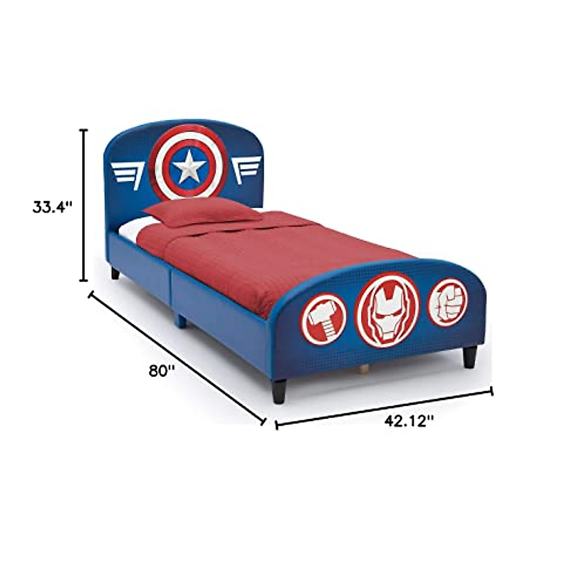 Delta Children Upholstered Twin Bed, Marvel Avengers