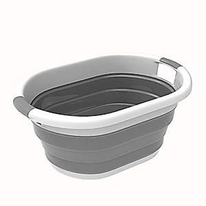 Collapsible Laundry Basket- Space Saving Pop Up Clothes, Multiuse Organizer/Storage Container with Comfort Grip Handles by Lavish Home (Gray)