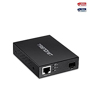 TRENDnet Gigabit Poe Pd SFP Fiber Media Converter, Poe Powered 100/1000Base-T to SFP Fiber Media Converter, Compact Design, TFC-PGSFP