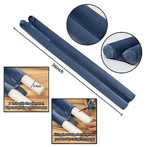 TumiMallody Door Draft Stopper Double Sided Weather Stripping Noise Breeze Draft Blocker Door Sweeps Washable Under Door Seal Strip Adjustable Velvet Draft Guard Multi Color Available (36 inch, Blue)