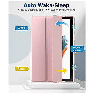 TiMOVO for Galaxy Tab A8 Case 2021/2022 10.5 Inch SM-X200/ SM-X205, Slim Soft TPU Translucent Frosted Back Protective Cover Shell with Auto Wake/Sleep Feature for Samsung A8 Tablet, Pink