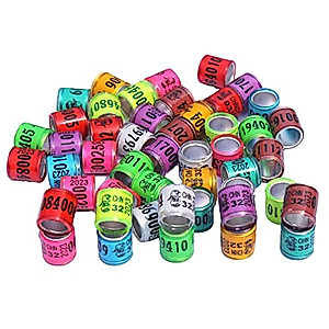 Gazechimp 50pcs Reusable 2023 Pigeon Leg Rings Numbered 8mm Bird Foot Bands for Parrot, Quail, Chicks, Small Poultry, Canary, Lovebirds, Ducks, Mixed Color