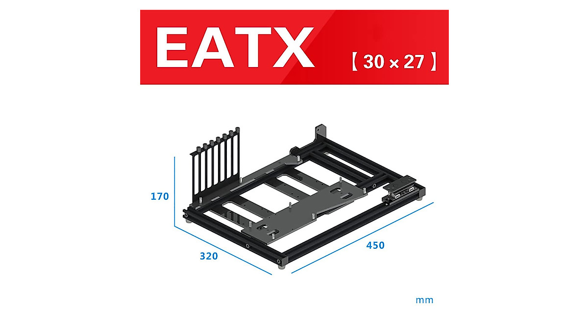 EDiy Stackable PC Case Test Bench - Open Air EATX Chassis for DIY Builds