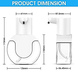 Automatic Foaming Soap Dispenser by OTLS, 4 Level Adjustable Foaming Hand Soap Dispenser, 420ml Automatic Soap Dispenser Touchless, USB-C Port, 2 Hooks for Wall Mount