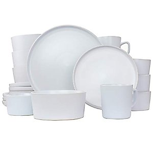 Elama Luxmatte Dinnerware Set, 20 Piece, White
