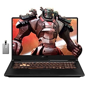 asus 2022 TUF A17 17.3'' 144Hz FHD Gaming Laptop, AMD Ryzen 5 4600H, NVIDIA GeForce GTX 1650, 16GB RAM, 512GB PCIe SSD, RGB Backlit Keyboard, Win 11 Pro, Bonfire Black, 32GB Snowbell USB Card