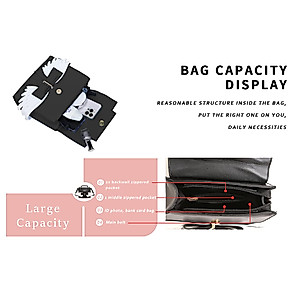 JHVYF Women's Cute Wings Bow Top Handle Cross Body Shoulder Bags Girls Handbag Black 354343