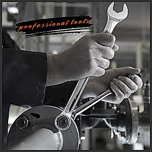 HORUSDY 15-Piece SAE Wrench Set, V Notch Premium Combination Wrenchs Set, SAE 1/4" to 1", Max Torque, 12-Point, Chrome Vanadium Steel, with Storage Rack