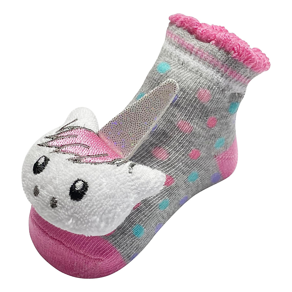 PUPPET Baby Girl Rattle Socks for Infants 0-6 Months Cute Animal Themed Set Unicorn Bunny Cat Bootie Series