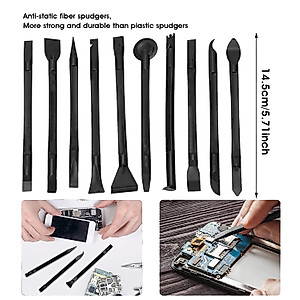 Putty 10PCS Plastic Scraper Tool + 4PSC Precision Anti-static Tweezers, Scratch Free Cleaning Pen-Shaped Scraper Tool Stiff Multipurpose for Tight Spaces Scraper Small Plastic Scraper Tool