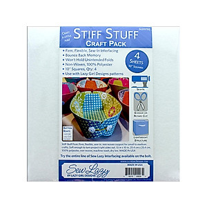 Lazy Girl Design Interfacing Stiff Stuff 10" Sq Craft Pk, 11.25 x 10.5 x 0.25, 4pc