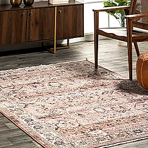 nuLOOM Sorsha Persian Traditional Fringe Area Rug, 5' x 7' 9", Rust