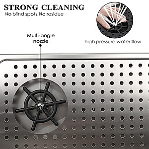 Pitcher Washer, Espresso Washer, Drainage and Drip Tray Stainless Steel Bar Glass Washer is The Sink, and The Cup Spray Washer is The Home Kitchen Hotel Cafe Restaurant (KF27-Silver)