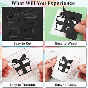 Lya Vinyl Matte Black Permanent Vinyl Roll -12" x 4FT Self Adhesive Vinyl for Cup, Black Vinyl for Birthday Gift, Party Ornaments, Home Decor