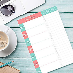 Daily Planner by Sweetzer & Orange - Undated 2023 Planner Plus to Do List – Teal/Orange Magnetic Weekly Planner and Day Planner Notepad - Organizer Planners for College Student, Office or Home