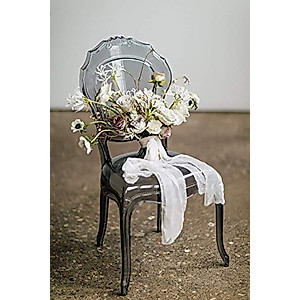 2xhome - Set of Two (2) - Belle Style Ghost Side Chairs Dining Room Chair - Smoke Accent Seat - Lounge No Arm Arms Armless Less Chairs Seats Higher Fine Modern Designer Artistic