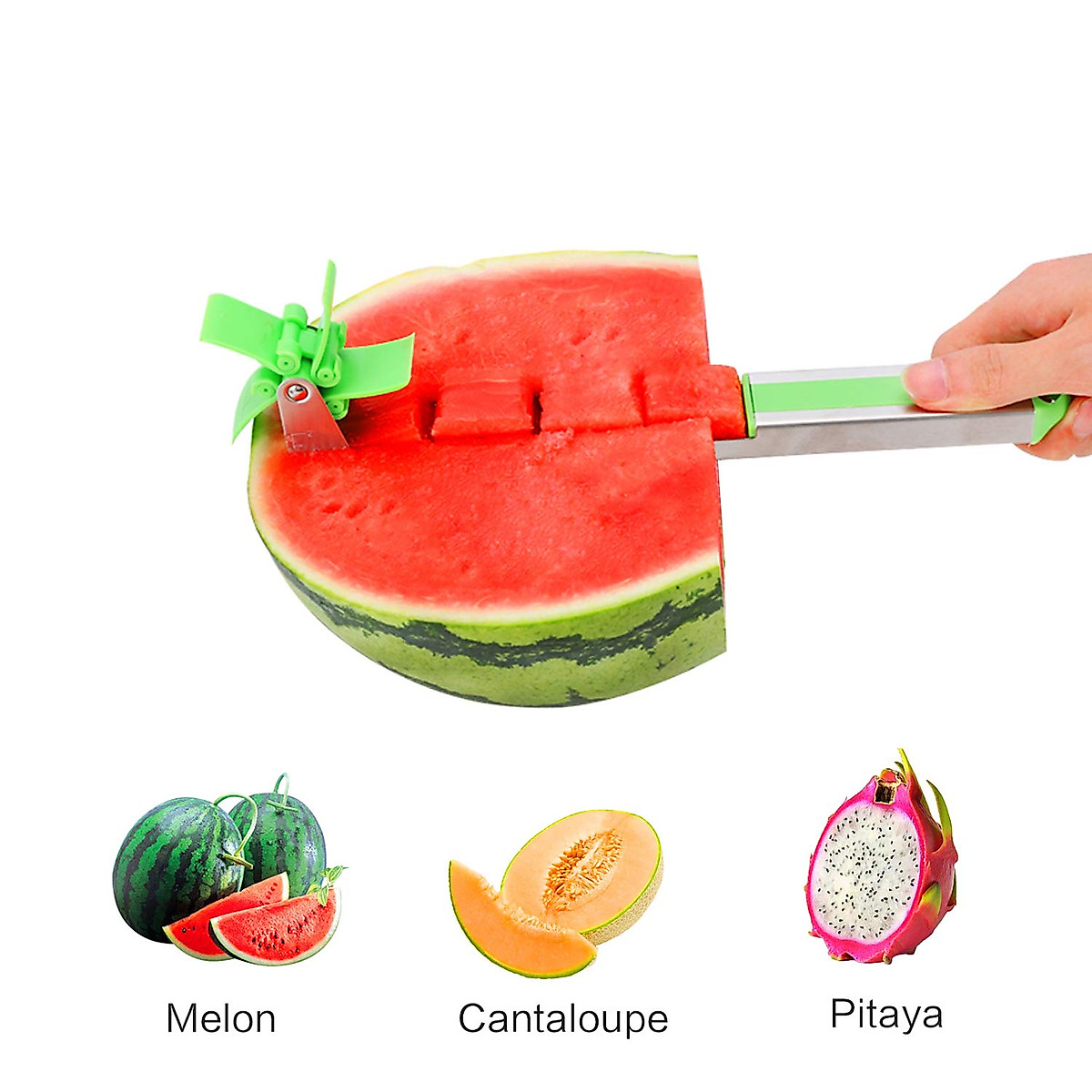 Watermelon Slicer Cutter - Stainless Steel Knife Corer Fruit Vegetable Tools Kitchen Gadgets with Melon Baller Scoop Extra