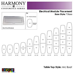 SKUTCHI DESIGNS INC. 12' Modular Arc Boat Conference Table with Data and Electric | Harmony Series | 12 Person Table | White