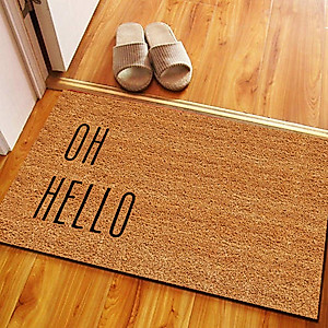 MOMOBO Funny Doormat Custom Indoor Doormat -Oh Hello Funny Front Mats Home and Office Decorative Entry Rug Garden/Kitchen/Bedroom Mat Non-Slip Rubber 23.6 x15.7 Inch