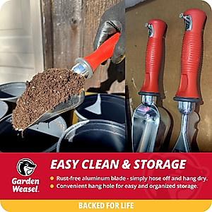 Garden Weasel Potting Scoop - Oversized | Dig and Transport | Planting and Gardening Hand Digging Tools, Heavy Duty Soil Scoop, Mini Gardening Shovel | 91362