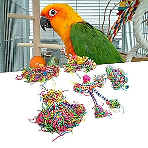 Zerodis Bird Parrots Shredding Toys, Relieve Anxiety Hanging Bird Bells Toy Bird Bells Toy Safe Healthy Bite Resistant with Sweet Sound for Parrots Pet Parrot Parakeet Cockatiel