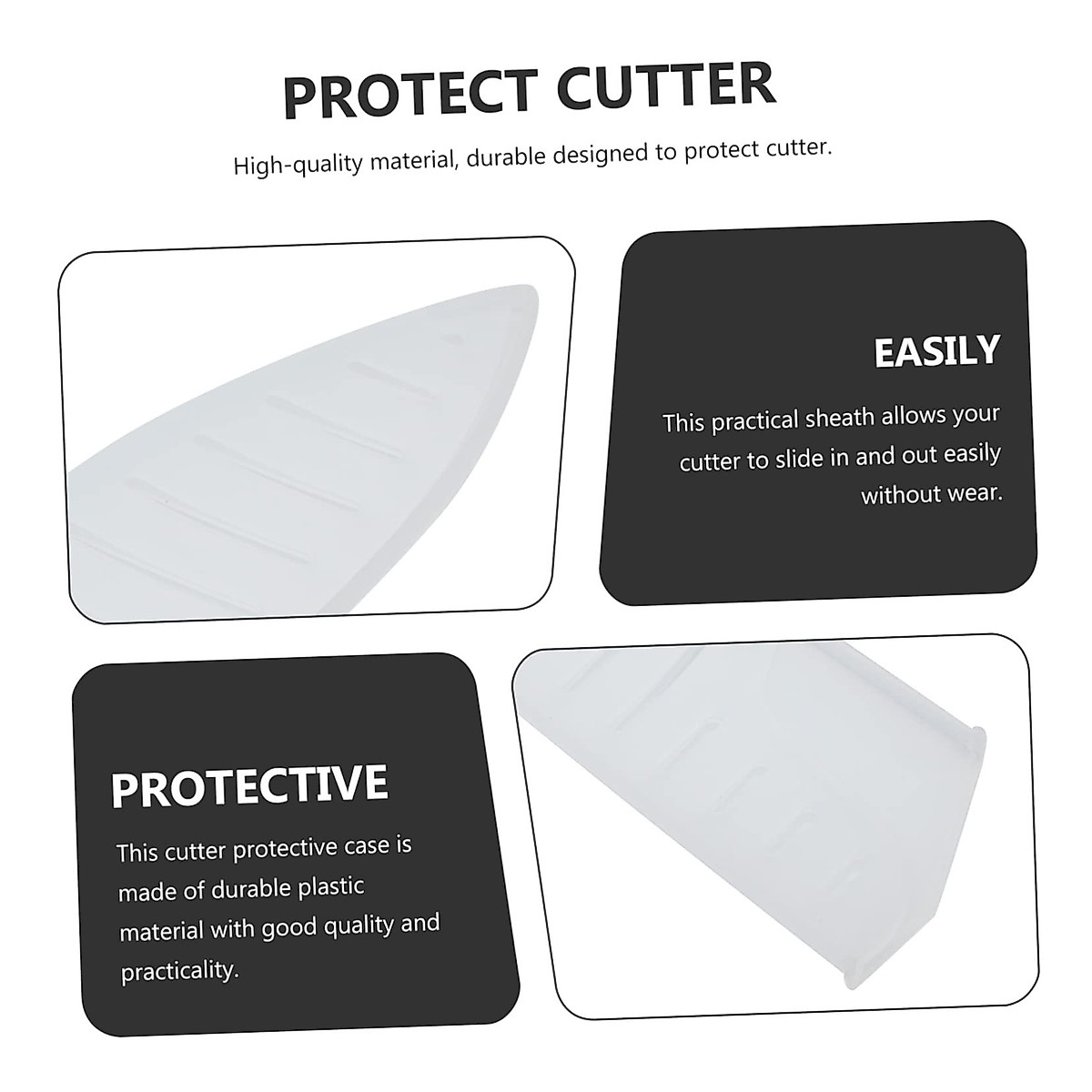 6pcs Scabbard Knife Blade Protectors Cutter Accessories Cutter Plastic Cutter Cover Cutter Guard Cook Cutter Sleeve Plastic White Knives Storage Box Knife Sleeves Cover