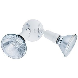 Lithonia Lighting OFTH 300PR 120 WH M12 Adjustable Twin Par Holder Standard Outdoor Flood Light For Safety and Security, 120 Volts, 300Watts, White