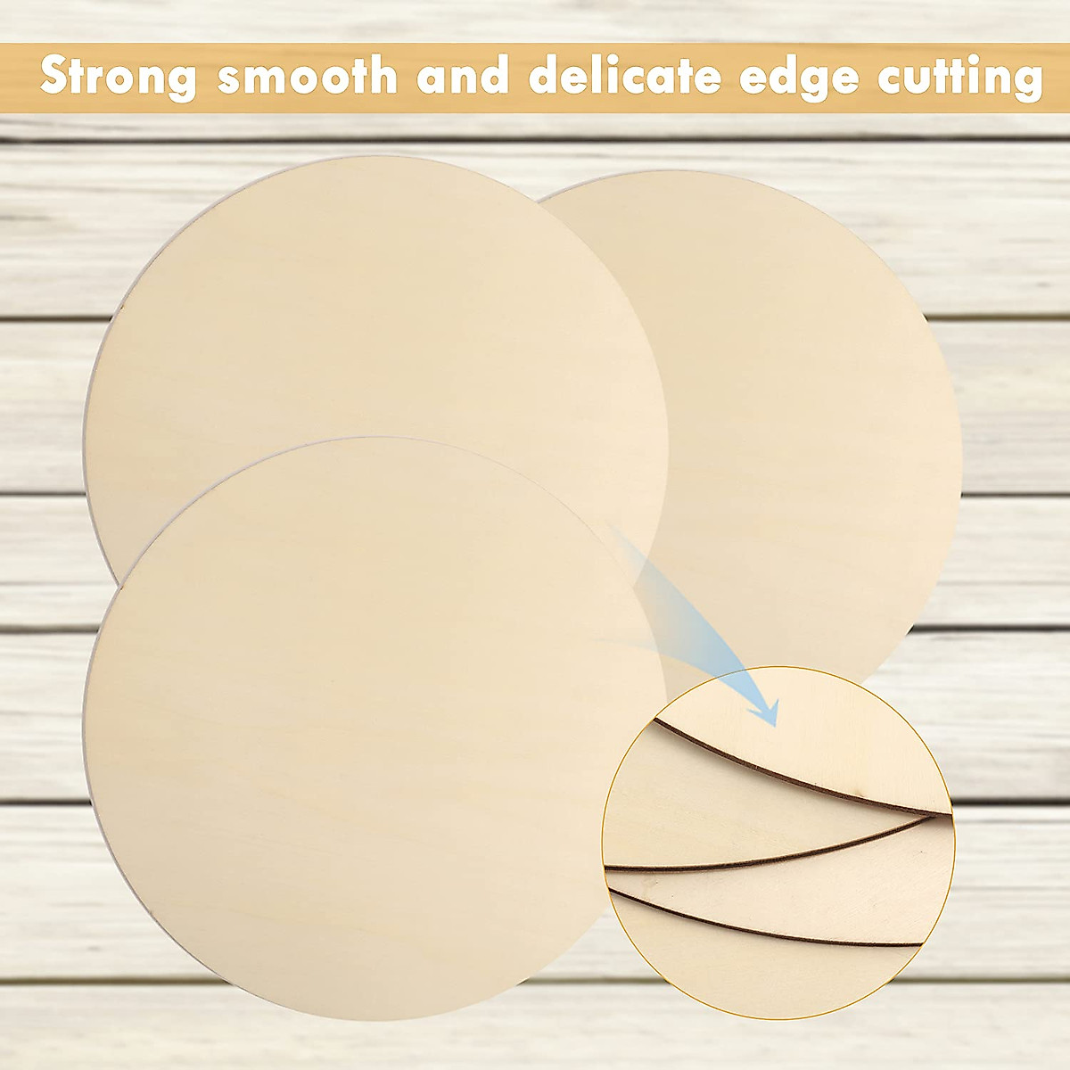 5Pcs 14 Inch Wood Circles for Crafts, Unfinished Blank Wooden Rounds Slice Wooden Cutouts for DIY Crafts, Door Hanger, Sign, Wood Buring, Painting, Christmas Décor
