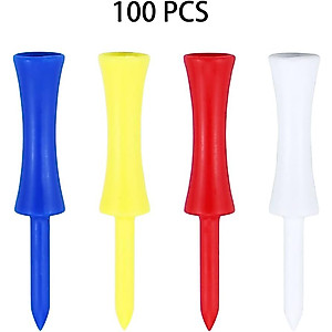 Zivisk Golf Tees Plastic 100 Count 2-3/4 inch Tall Step Down Tees Golf - Mixed Color