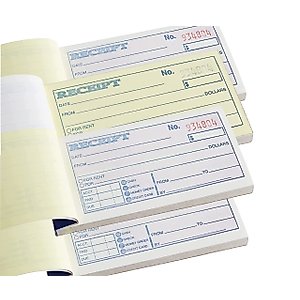 1InTheOffice Money and Rent Receipt, 2-3/4 x 5-3/8 Inches, 2-Parts, Carbonless, White/Canary, 50 Sets per Book (4 Books)