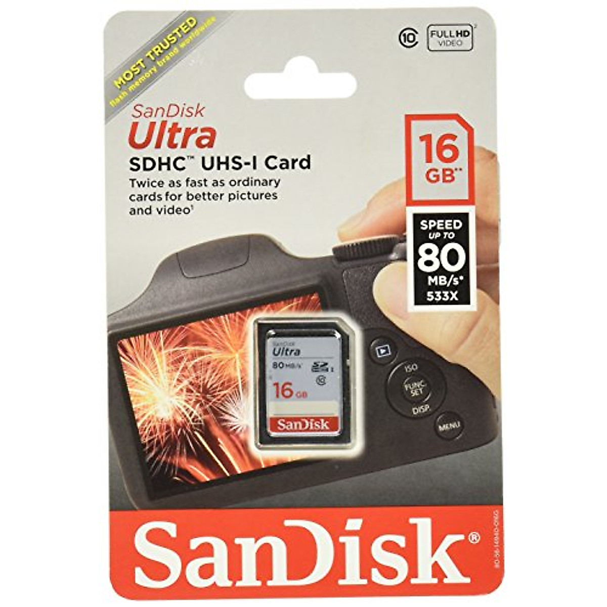 Sandisk Ultra SDHC 16GB 80MB/S C10 Flash Memory Card (SDSDUNC-016G-AN6IN)