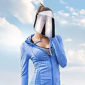 WAYCOM Sun Cap, Sun Visor Hat Silver&White - UV Protection Hat -Premium UPF 50+ Hat for Hiking, Golf, Tennis, Outdoors (White & Silver)