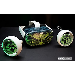 Incredible Green Beast VR Skin Wrap Decal for Oculus Quest 2 VR Headset - Easy-to-install Stickers for Meta Quest 2 VR2