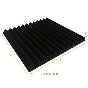48 Pack Black/red 12 "X 12 "X1" Acoustic Panels Studio Soundproofing Foam