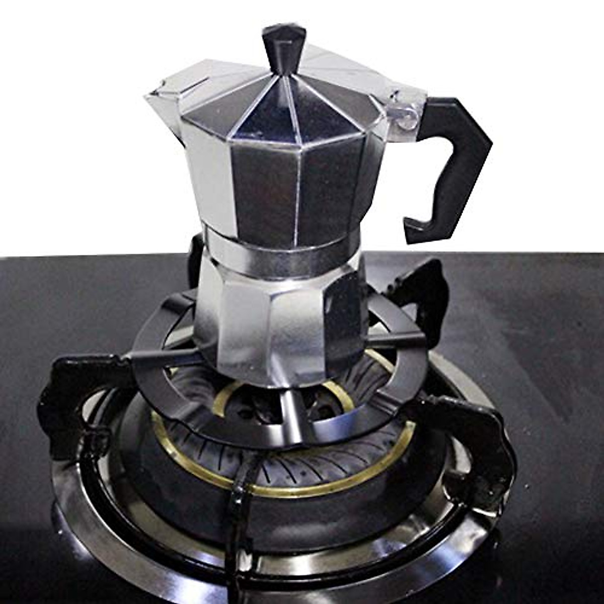 EKDJKK Gas Ring Reducer Trivets Top Hob Cooker, 5 Inch Stove Gas Coffee Maker Shelves, Aluminium Stovetop Reducer Support Shelf, Coffee Pot Simmer Ring Moka Pot Gas Stove Coffee Maker Shelf