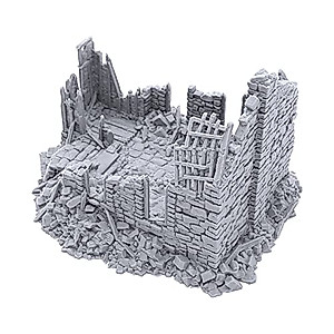 Ruined Barlyway Cottage by Printable Scenery, 3D Printed Tabletop RPG Scenery and Wargame Terrain 28mm Miniatures