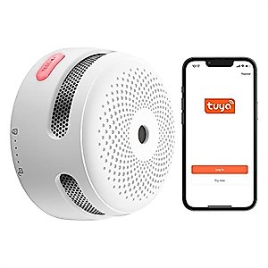 X-Sense Wi-Fi Smoke Detector, Wireless Smart Fire Smoke Alarm with Replaceable Lithium Battery & Silence Button, Compatible with TuyaSmart & Smart Life App, Auto Self-Check Function, XS01-WT
